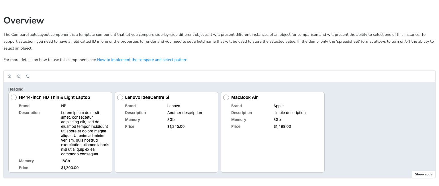 How To Implement The Compare And Select Pattern In Constellation Ui Support Center